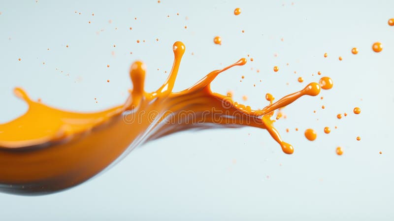 Vibrant Orange Liquid Splash Creates Dynamic Visual Effect in Mid Air ...