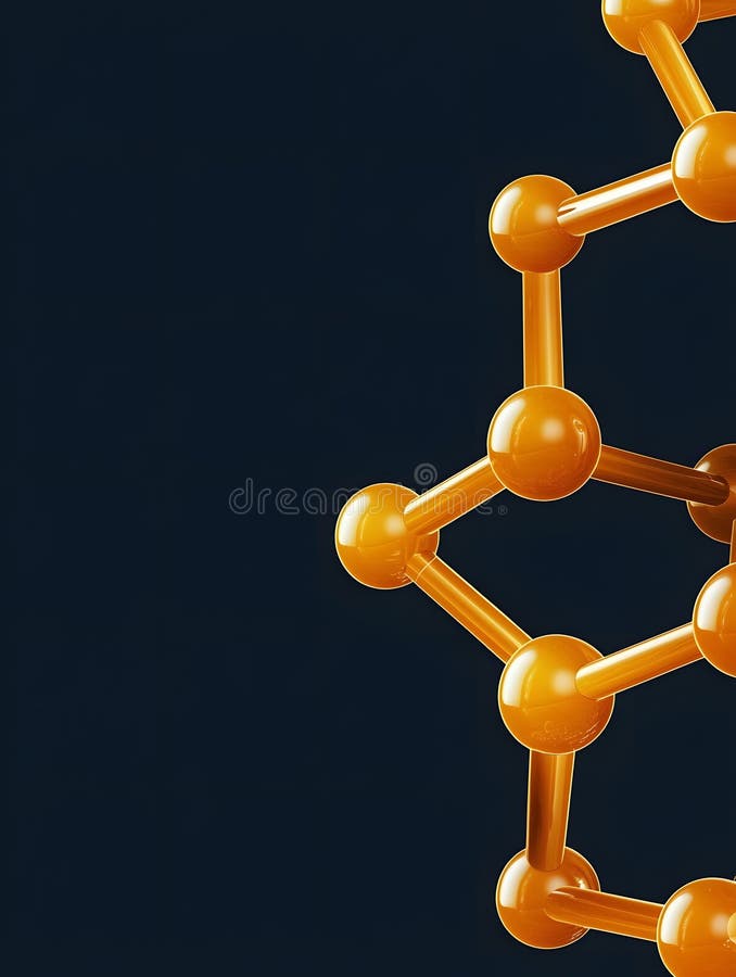 Vibrant Orange Molecule Structure Stock Illustration - Illustration of ...