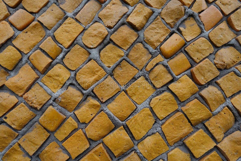 Vibrant Orange Mosaic Wall Texture Stock Image - Image of cement ...
