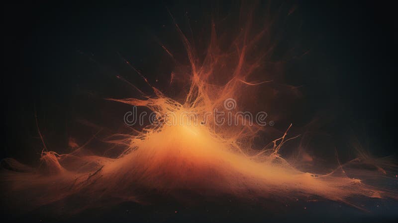A Vibrant Orange Nebula with Wispy Clouds and Dark Background in an ...