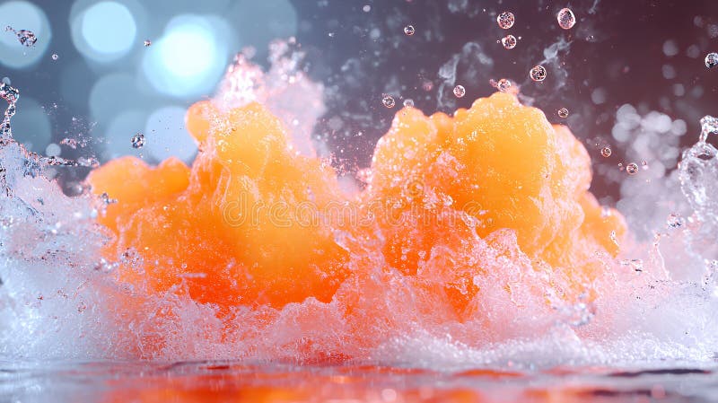 Orange Object Splashing into Water with Motion and Dramatic Effect ...