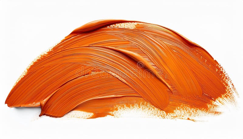 Vibrant Orange Paint Brushstroke Creating Dynamic Curved Texture on ...