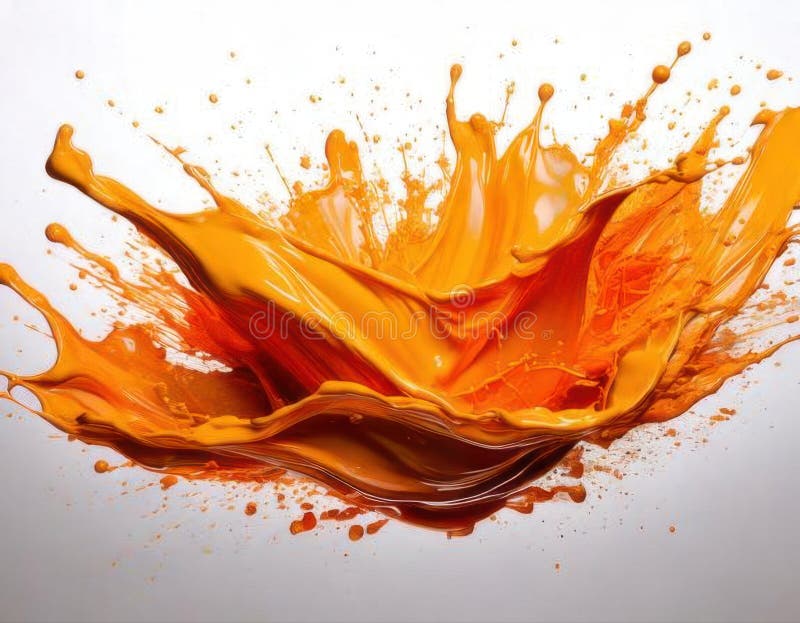Vibrant Orange Paint Splash on White Background Stock Illustration ...
