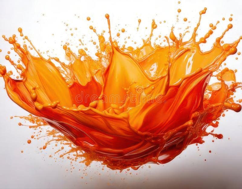 Vibrant Orange Paint Splash on White Background Stock Illustration ...