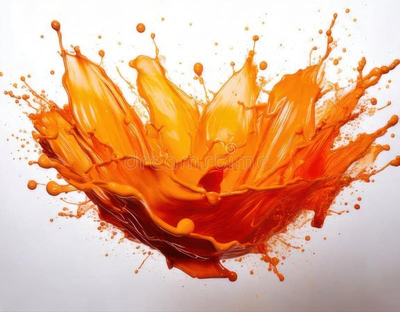Vibrant Orange Paint Splash on White Background Stock Illustration ...