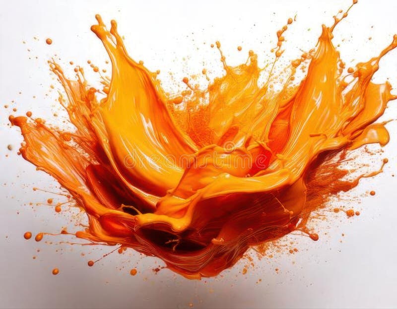 Vibrant Orange Paint Splash on White Background Stock Illustration ...