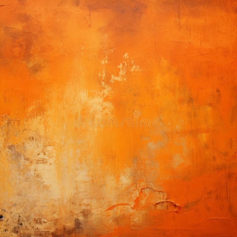 Vibrant Orange Painted Surface with Playful Scratches, Solarization ...