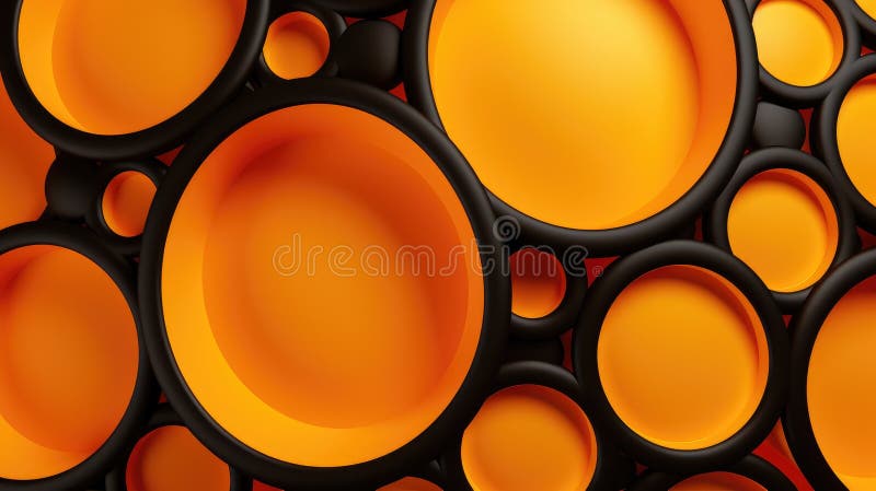 Dynamic Orange Construction Plate Adorned with Bold Black Circles, a ...