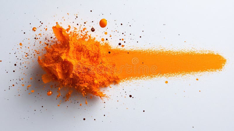 Vibrant Orange Powder Explosion on White Background Stock Illustration ...