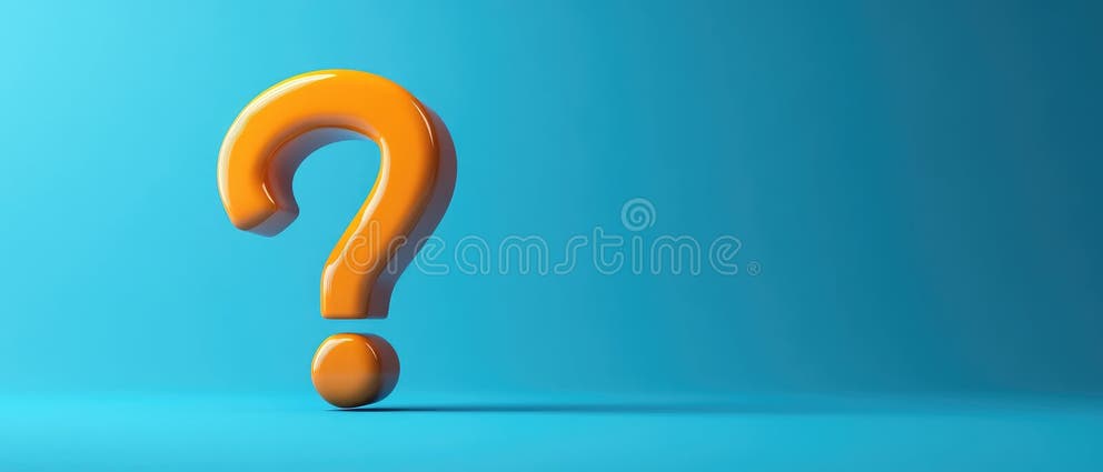 Orange Question Mark on a Teal Background Stock Illustration ...