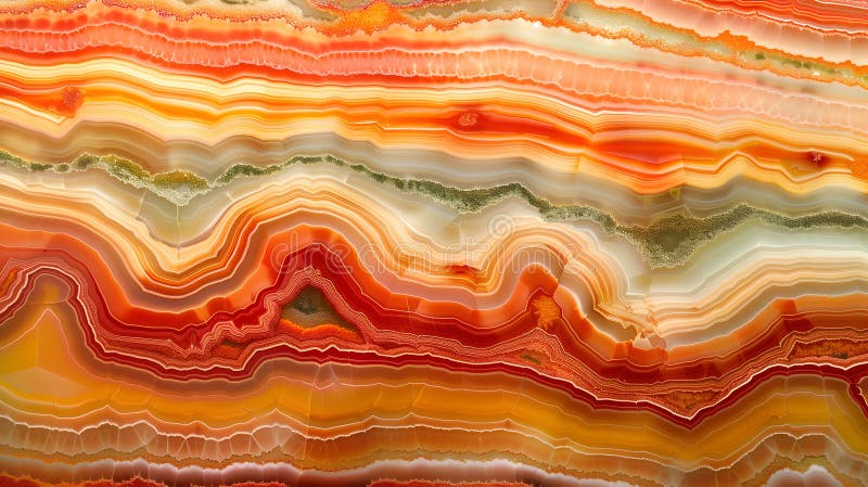Vibrant Orange and Red Layered Patterns on a Natural Jasper Stone ...