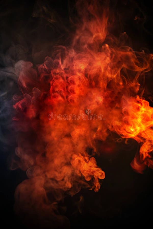 Orange and Red Steam on Black Background Stock Illustration ...