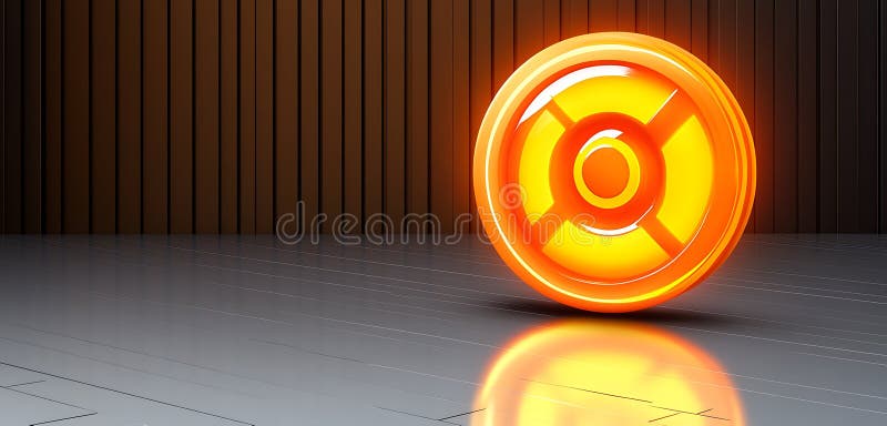 A Vibrant Orange Rewind Vector Action Icon Glowing Stock Illustration ...