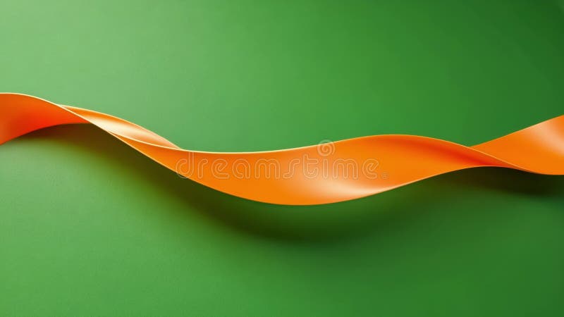 Orange Ribbon Moving on Green Screen Background Stock Footage - Video ...