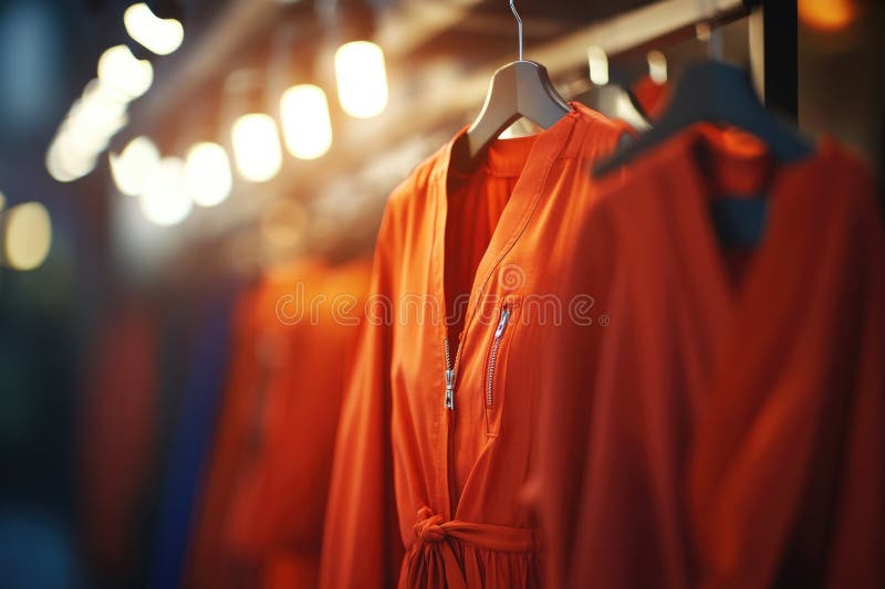 A Vibrant Orange Robe Hangs on a Clothes Rack, Waiting for Its Next ...