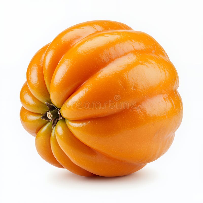 Vibrant Orange Round Vegetable on White Background Stock Illustration ...