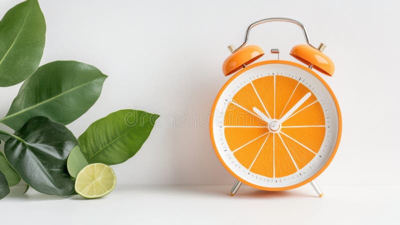 Vibrant Orange Slice on Clock Face, a Zesty Reminder for Citrus Time ...