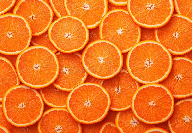 Vibrant Orange Slices Background Pattern Stock Illustration ...