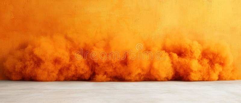 Vibrant Orange Smoke Billows Create a Dynamic and Energetic Visual ...