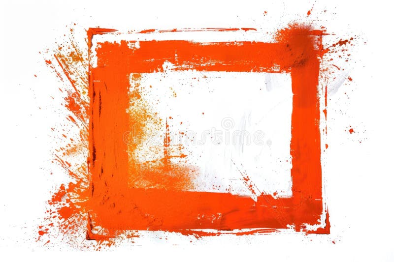 A Vibrant Orange Square with Colorful Paint Splatters, Perfect for ...