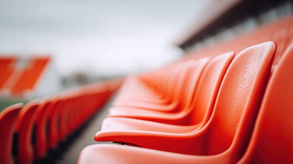 Vibrant Orange Stadium Seats Create a Visually Appealing Pattern, Ready ...