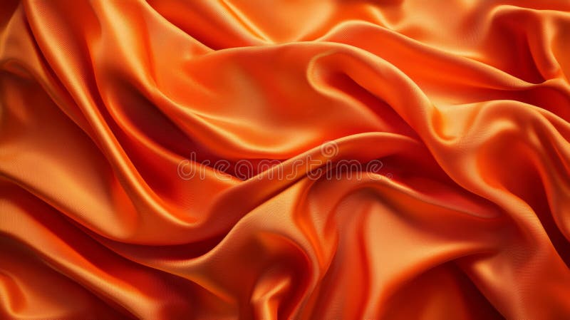 Vibrant Orange Textile Surface with Silky Smooth Drapery Effects Stock ...