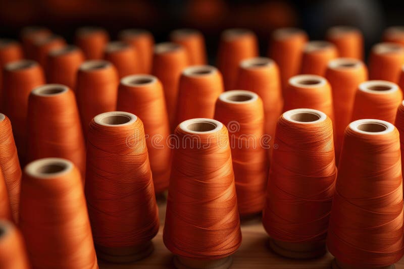 Vibrant Orange Thread Spools for Textile Design Stock Illustration ...