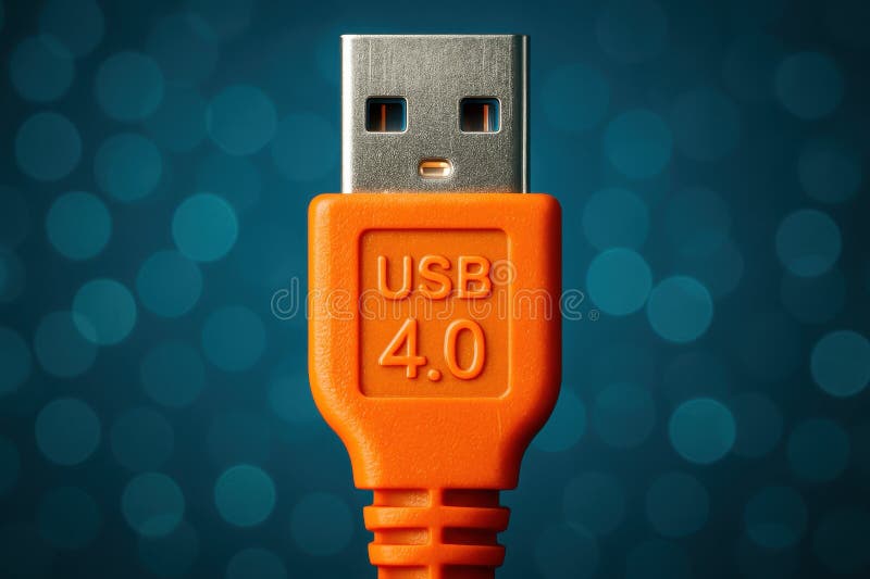 Vibrant Orange USB a 4.0 Cable Connector for High Speed Data Transfer ...