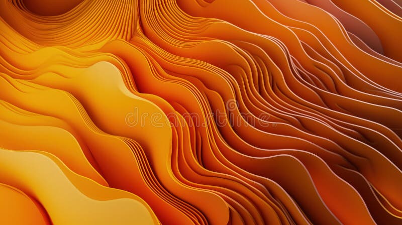 Vibrant Orange Wave Patterns in Abstract Design Stock Illustration ...