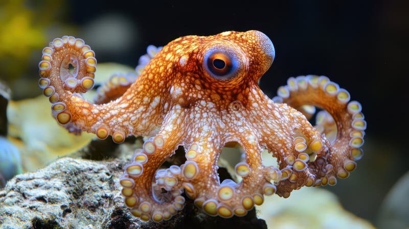 Vibrant Orange and White Octopus Showing Off Its Texture and Tentacles ...