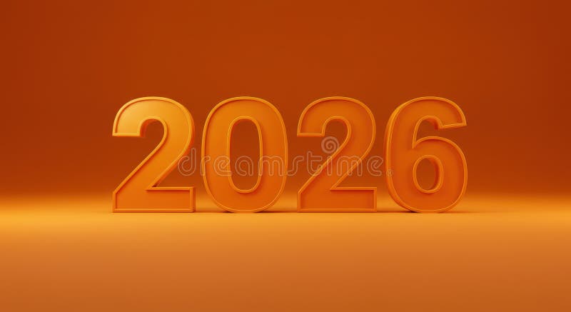 Vibrant Orange 2026 Year Concept on Bold Background for Modern Designs ...