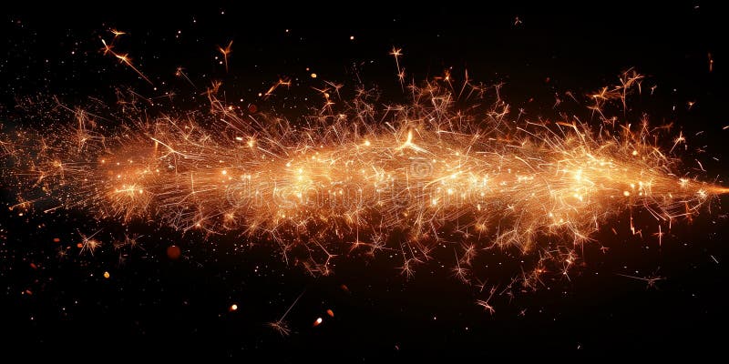 A Vibrant Orange and Yellow Firework Bursting Against a Dark Black ...