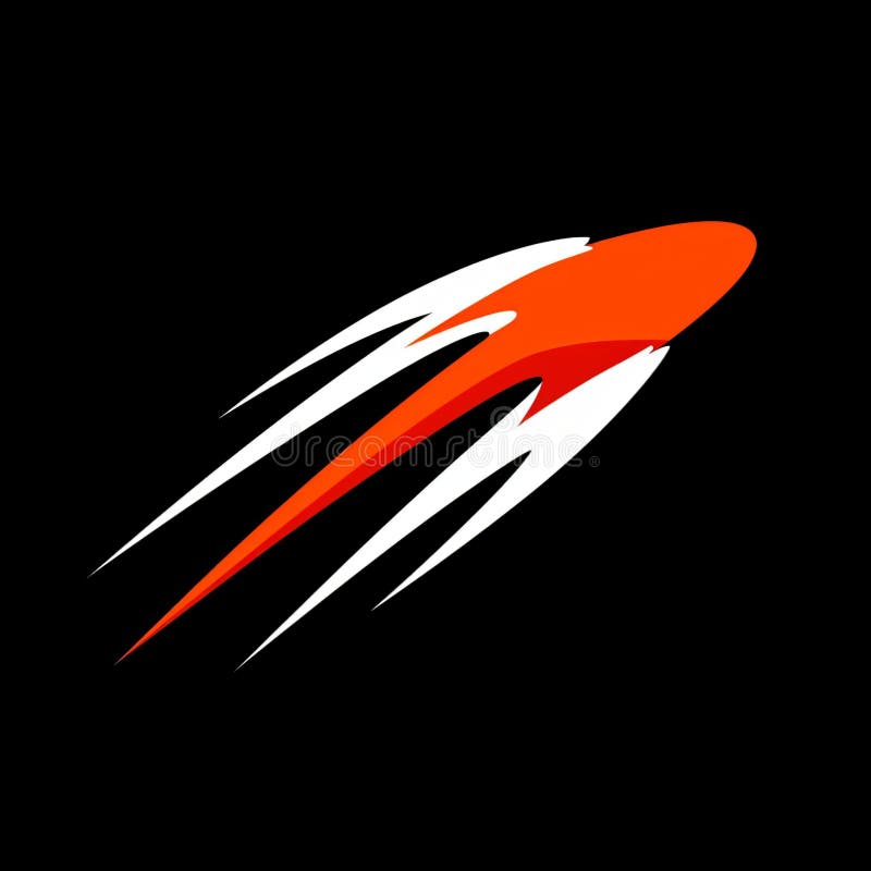 Vibrant Orangered Comet Stands Out Against Stark Black Background Its ...