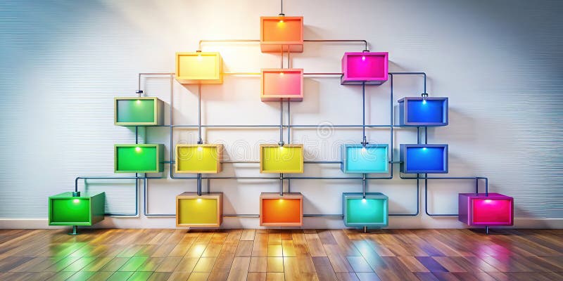Dynamic Colorful Organizational Chart Design Modern Visual ...