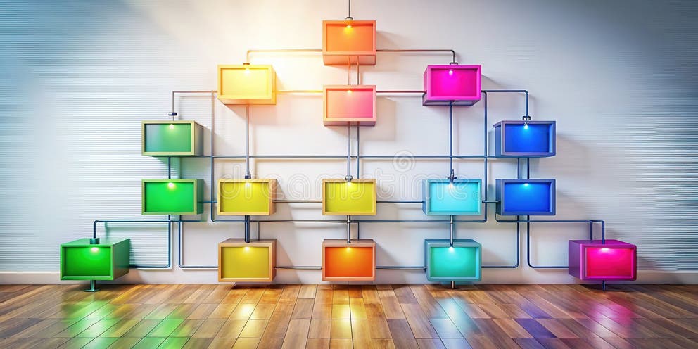 Dynamic Colorful Organizational Chart Design Modern Visual ...