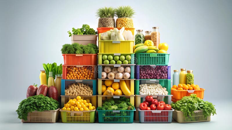 A Vibrant and Organized Display of Grocery Goods Generative AI Stock ...