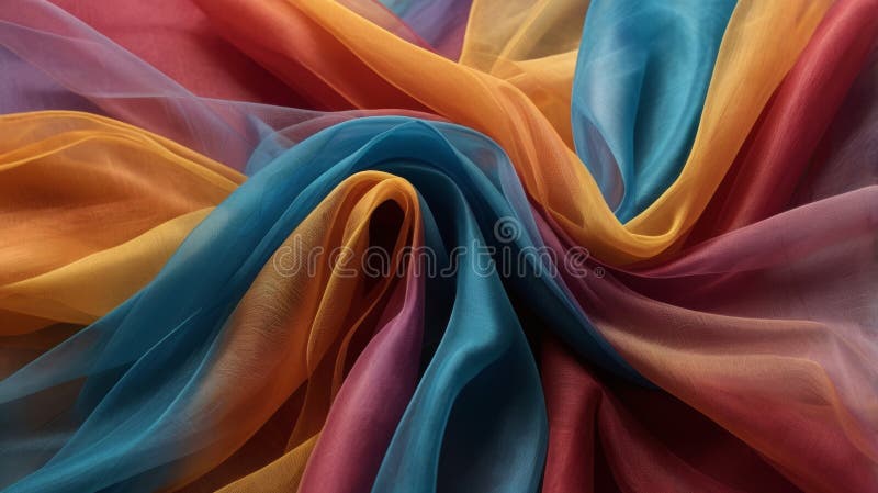 Vibrant Organza Fabric Background Showcasing an Array of Colors and ...