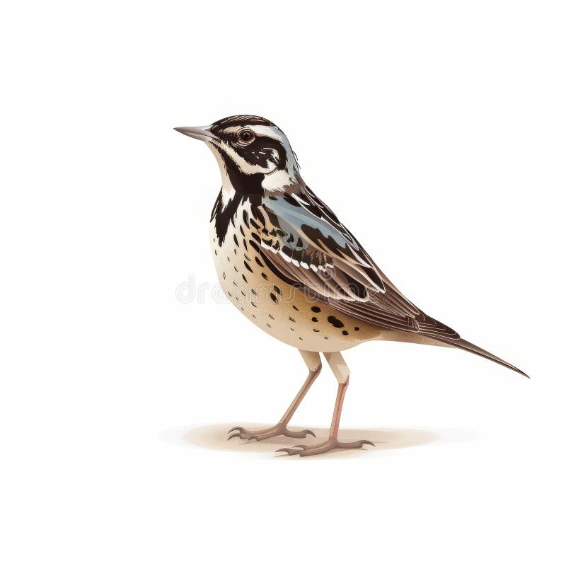 Vibrant Oriental Skylark Perched on White Background Generative AI ...