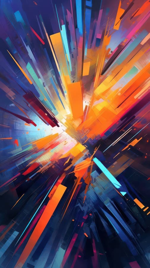 Vibrant Overlapping Layers: Bold and Energetic Abstract Design. Stock ...