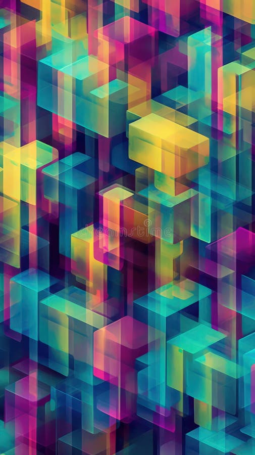 Vibrant Overlapping Shapes in Abstract Design AI Generated Stock ...