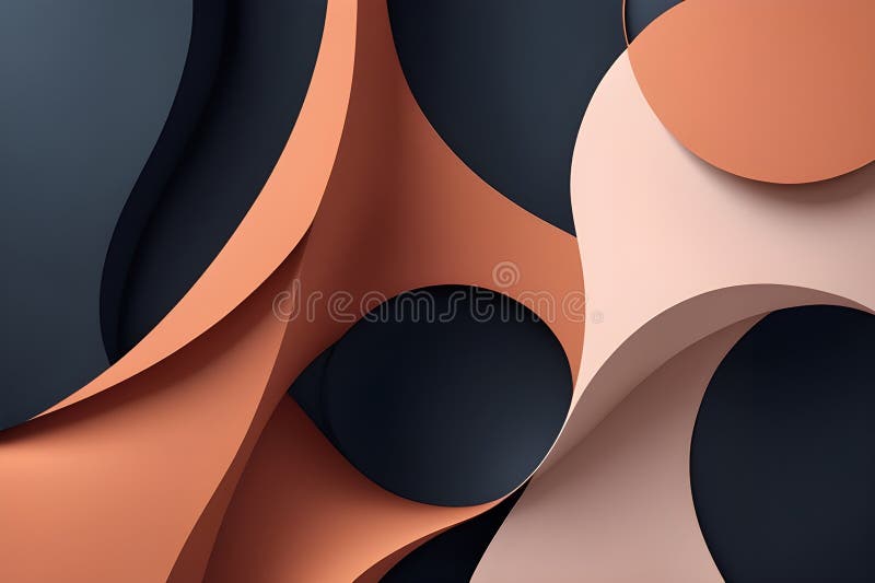 Vibrant Overlapping Shapes in Orange, Blue, Black, Form a Complex ...