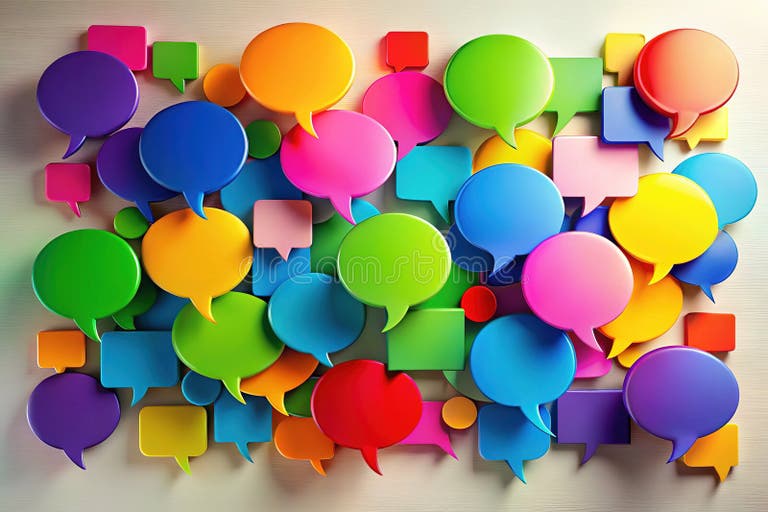 Vibrant Overlapping Speech Bubbles a Dynamic Visual Communication ...