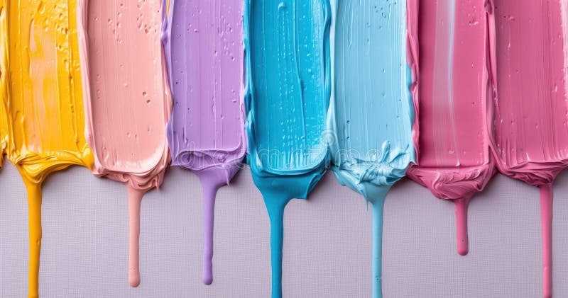 Vibrant Paint Colors Dripping Down Stock Illustration - Illustration of ...