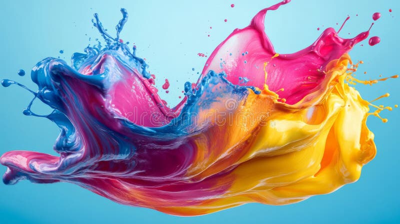 Vibrant Paint Colors Exploding in a Dynamic Splash Stock Illustration ...