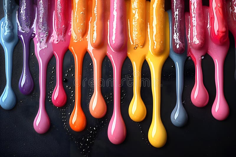 Vibrant Paint Drips on Black Background - Art and Design Inspiration ...