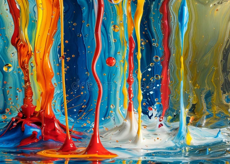 Vibrant Paint Drips Create an Abstract Expression of Colors and ...