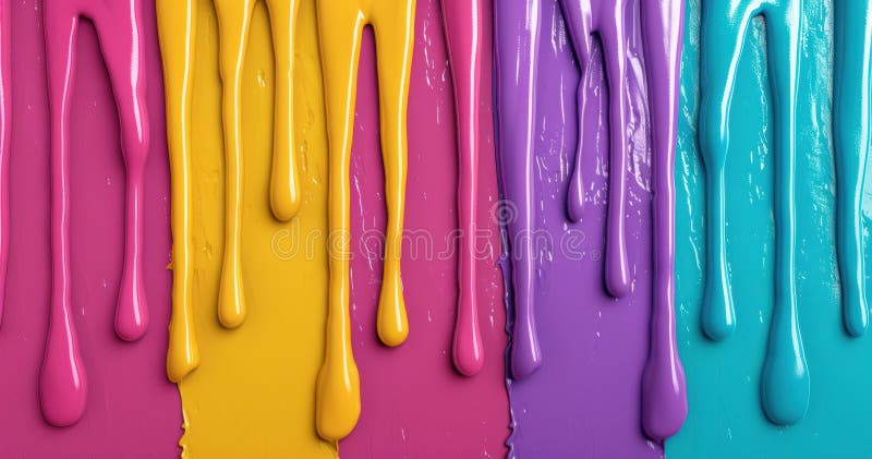 Vibrant Paint Drips in Rainbow Colors Stock Illustration - Illustration ...