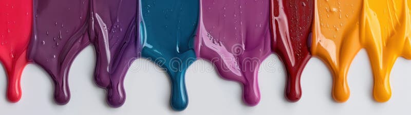 Vibrant Paint Drips in Rainbow Colors Stock Illustration - Illustration ...