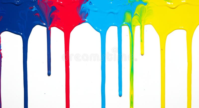 Vibrant Paint Drips on White Background Stock Illustration ...