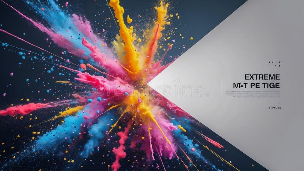 Vibrant Paint Explosion with Modern Typography Stock Illustration ...